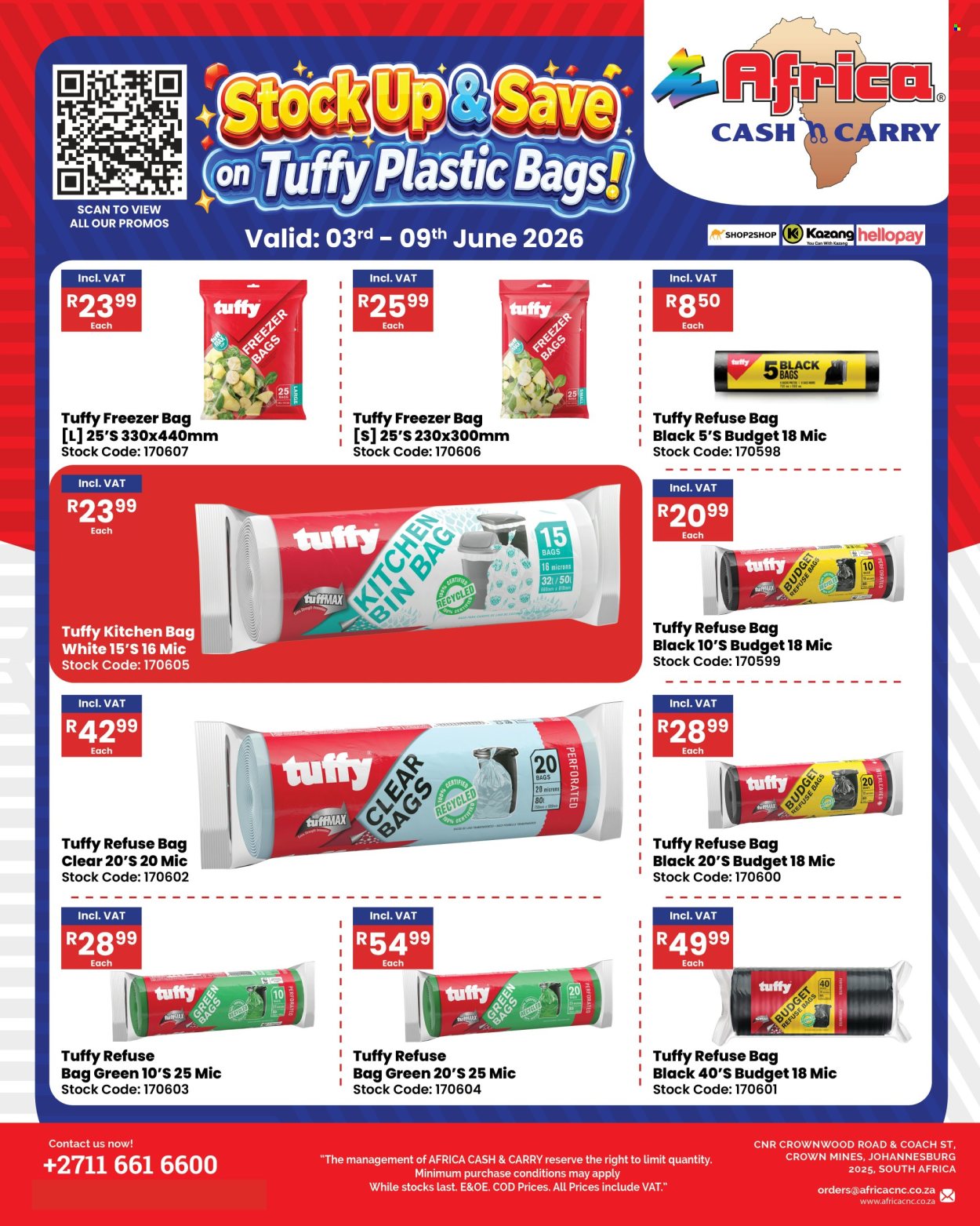 AFRICA CASH & CARRY specials • Wednesday promo • From Wednesday 3 Jun 2026